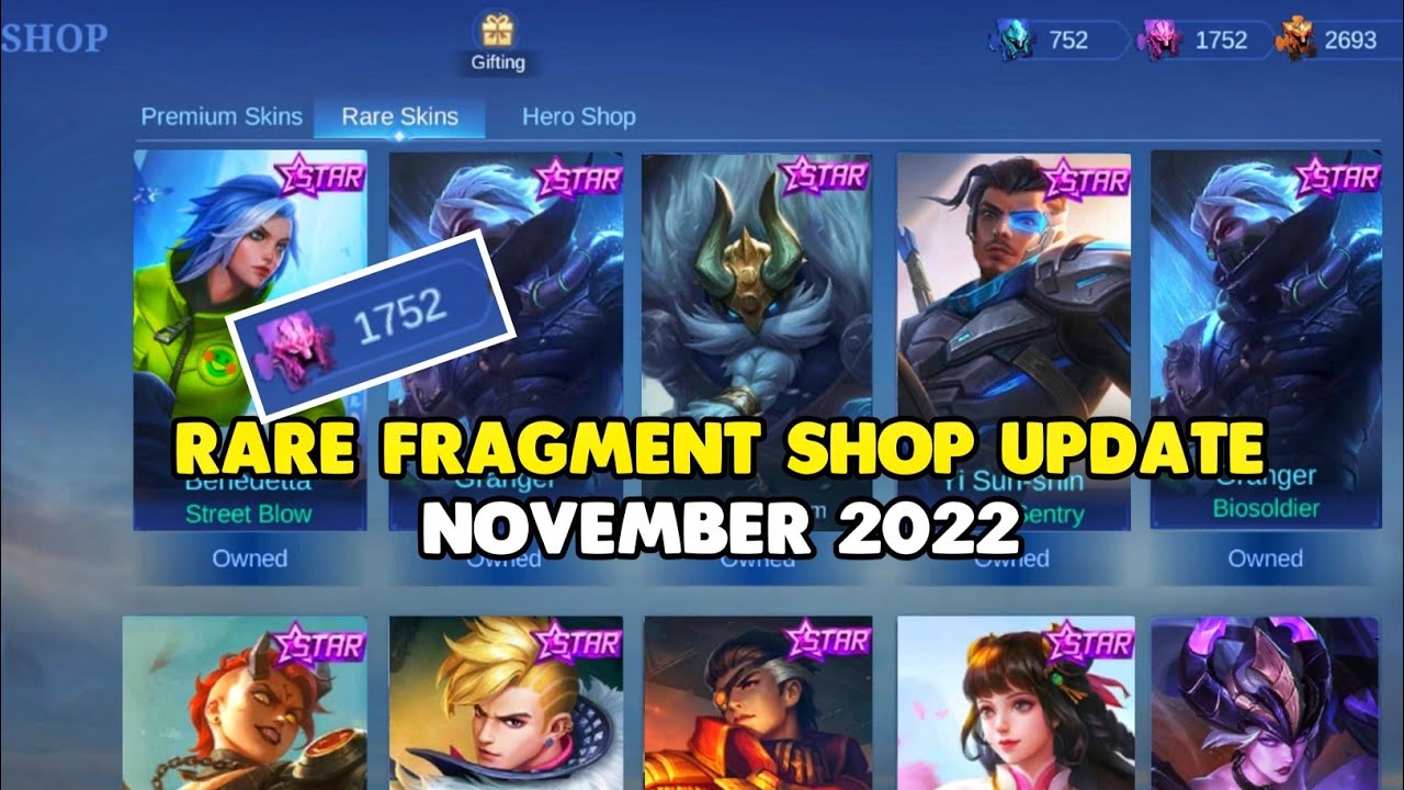 UPCOMING SKINS IN " RARE FRAGMENTS SHOP " IN NOVEMBER 2022 || RARE ...