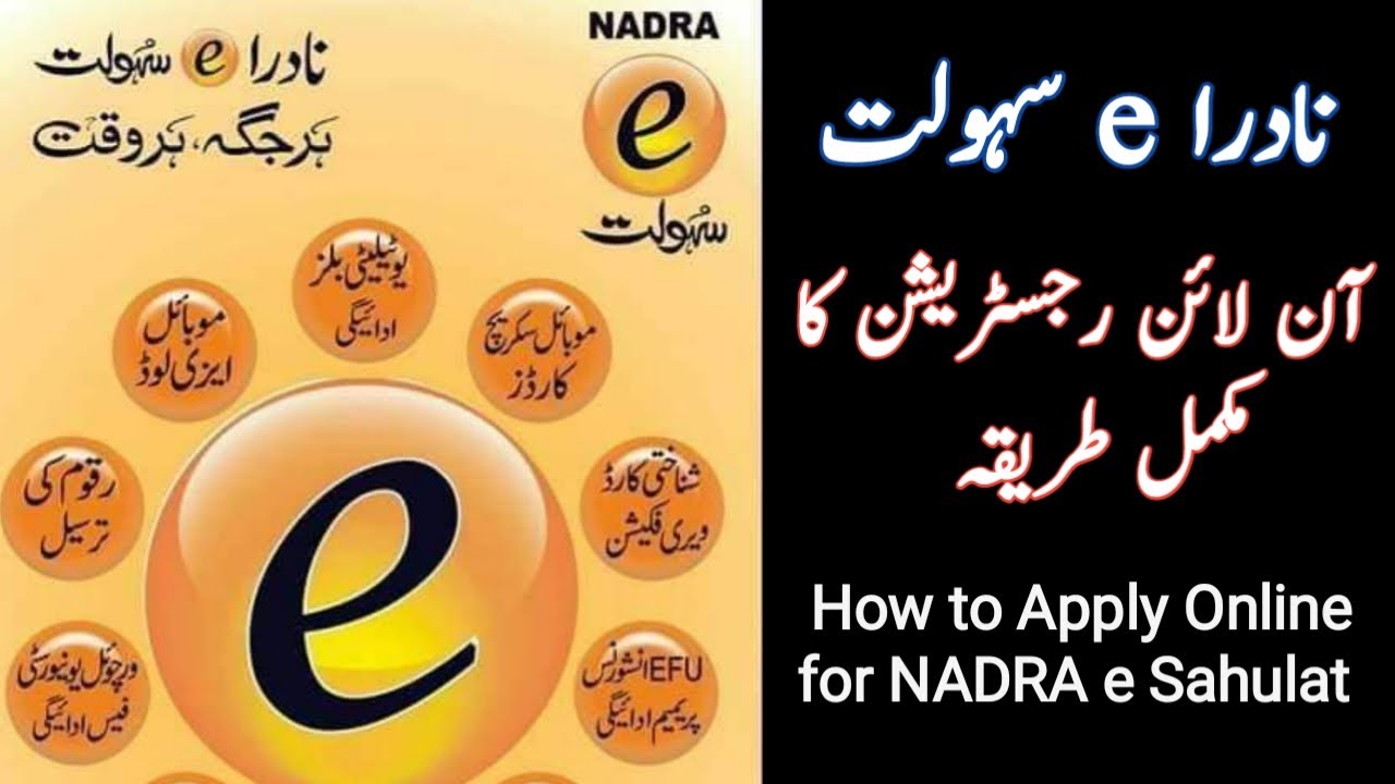 How to apply online for NADRA E Sahulat || Fill form of NADRA e Sahulat ...