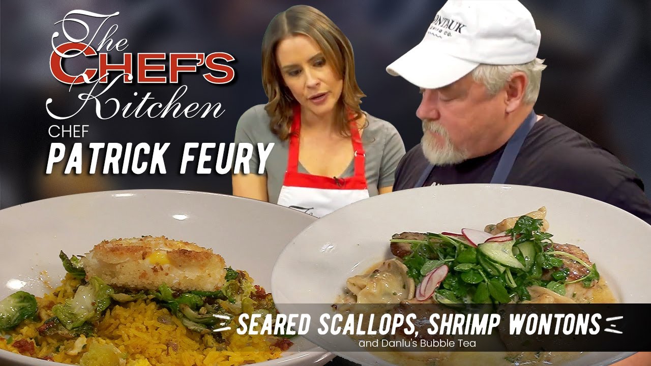 Seared Scallops, Shrimp Wontons & Vegetable Basmati Rice | Chef Patrick Feury - YouTube
