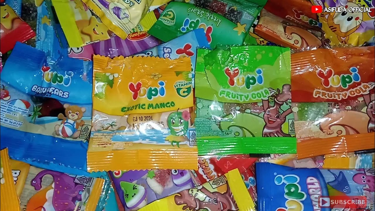 Unboxing Yupi Baby Bears🐻Yupi Exotic Mango🥭Yupi Fruity Cola Green🍸Yupi ...