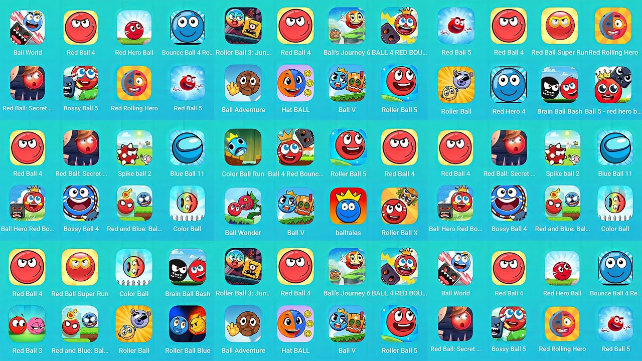Ball World, Red Ball 4, Color Ball Run, Red Ball 5, Roller Ball 3, and ...