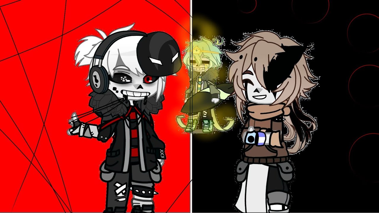 Player! sans meets Odd time trio (Lost soul sans, Nuke sans, Purple ...
