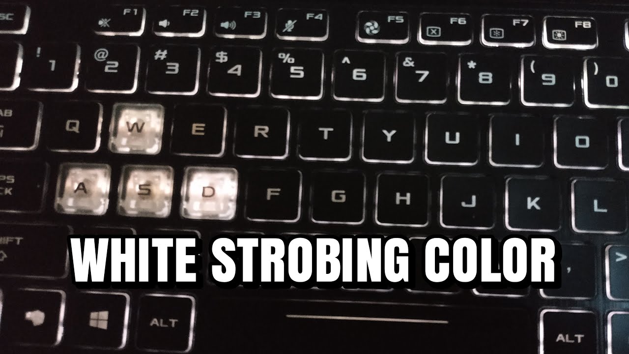 Strobing RGB Keyboard laptop WHITE - YouTube