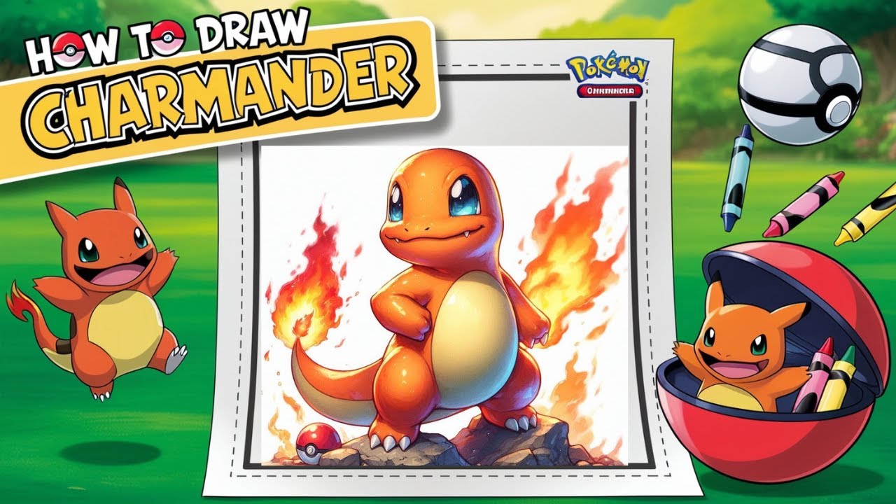 How to Draw Pokemon | Charmander: Step-by-Step Pokemon Art Tutorial for ...