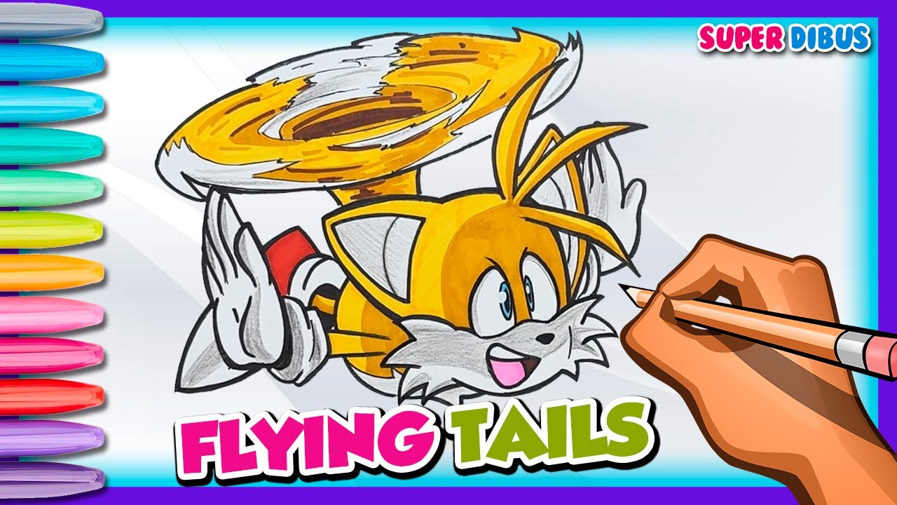 Como Dibujar A Tails Volando De Sonic The Hedgehog Youtube