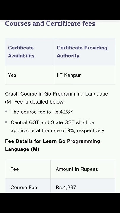 GO PROGRAMMING COURSE FROM IIT KANPUR - YouTube