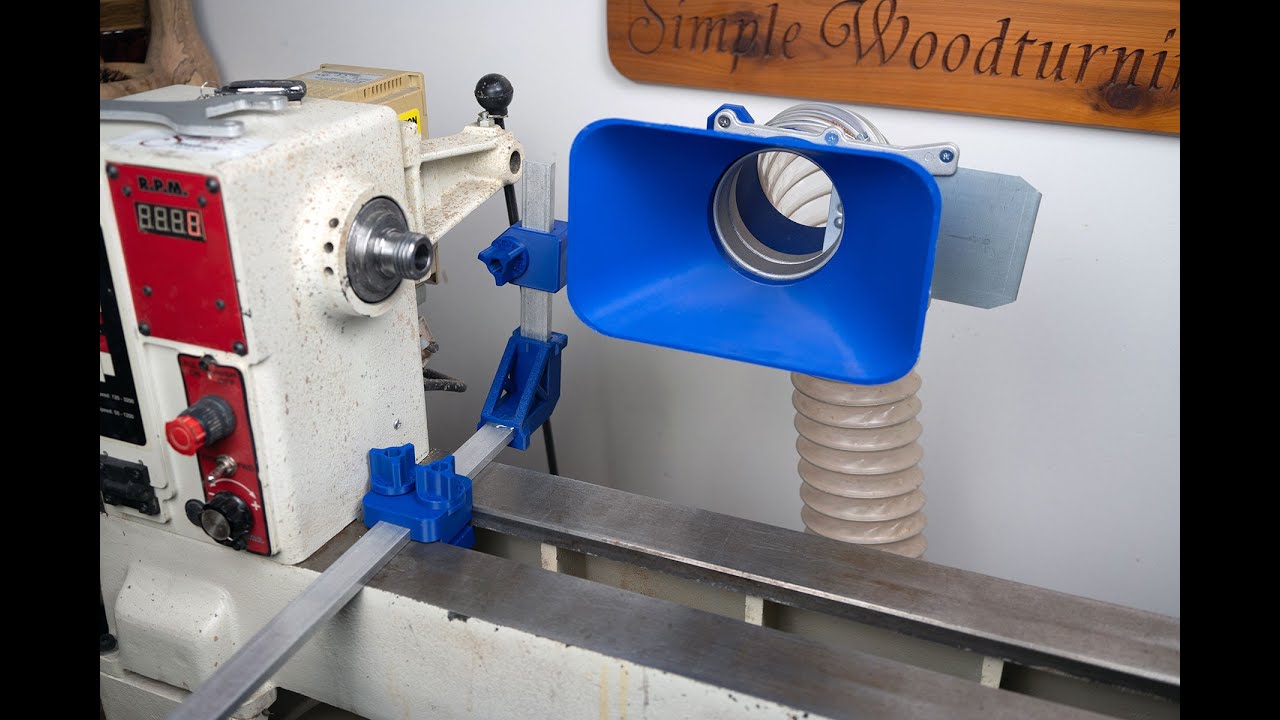 NEW! Simple Dust Collection System that Mounts on Split Bed Wood Lathes ...