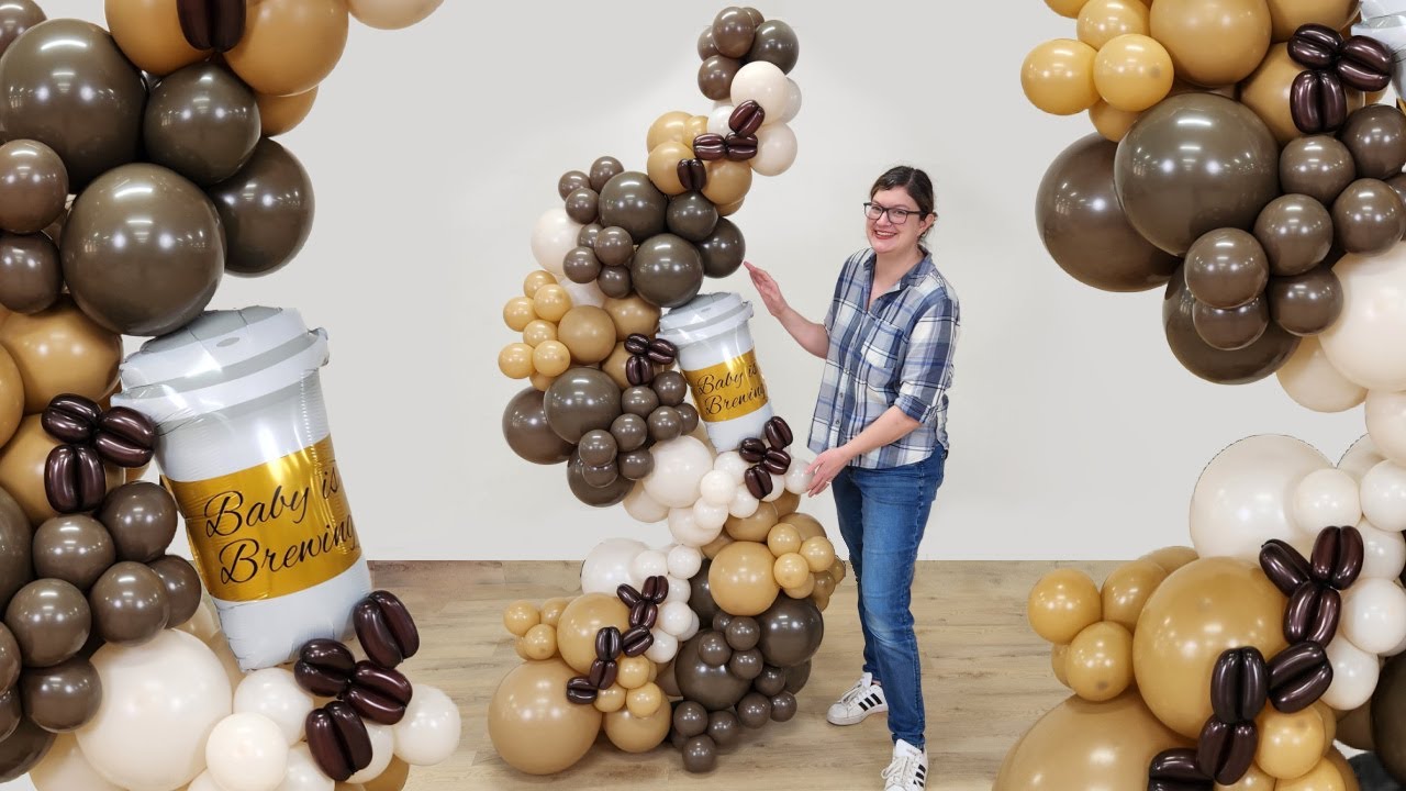 Coffee Balloon Garland Column | Beginner Friendly Tutorial - YouTube