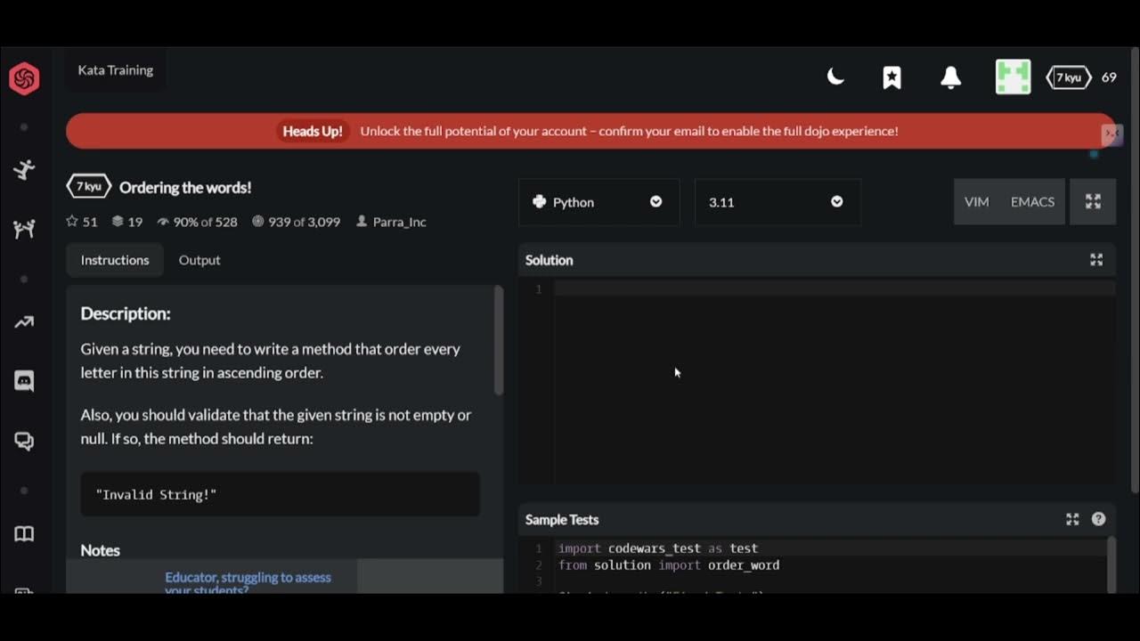 Codewars | Ordering the words | Python 7 kyu - YouTube