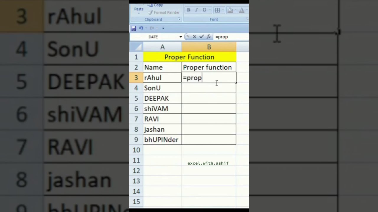 Excel Proper Function YouTube Excel Proper Function YouTube