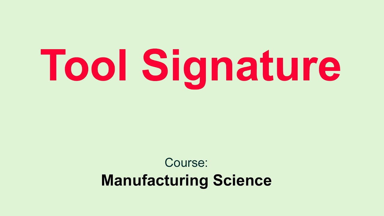 Tool Signature (Designation of Tool Geometry) - YouTube