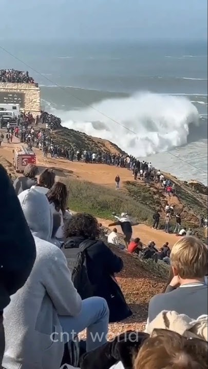 Massive 100-Foot Wave Stuns Crowd in Portugal! #waves#oceans - YouTube
