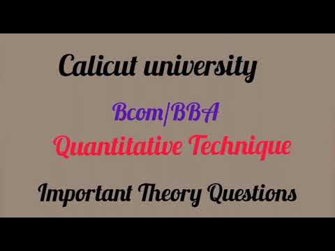 4th sem Bcom/BBA Quantitative Techniques important theory Questions (Full part) - YouTube