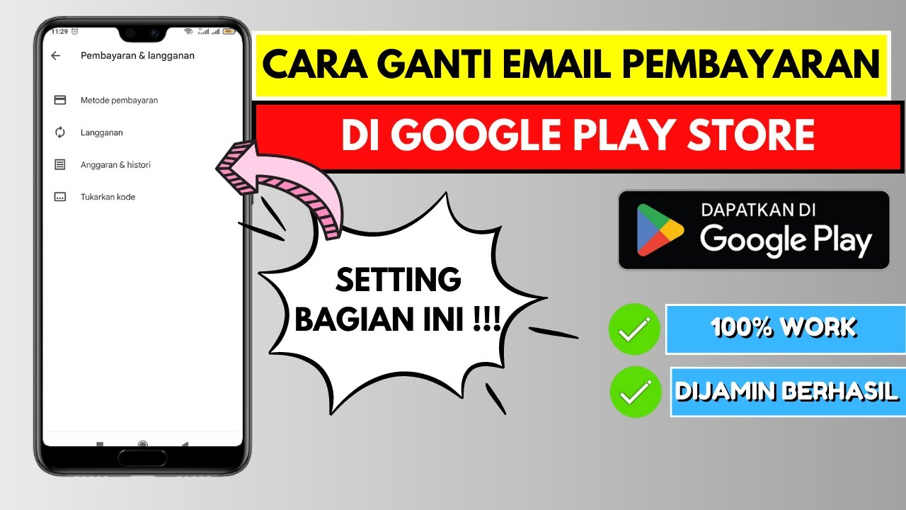 Cara Ganti Email Pembayaran di Google Play - YouTube