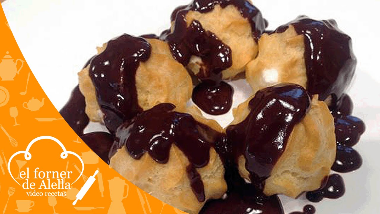 Profiteroles de Nata con Chocolate caliente - YouTube