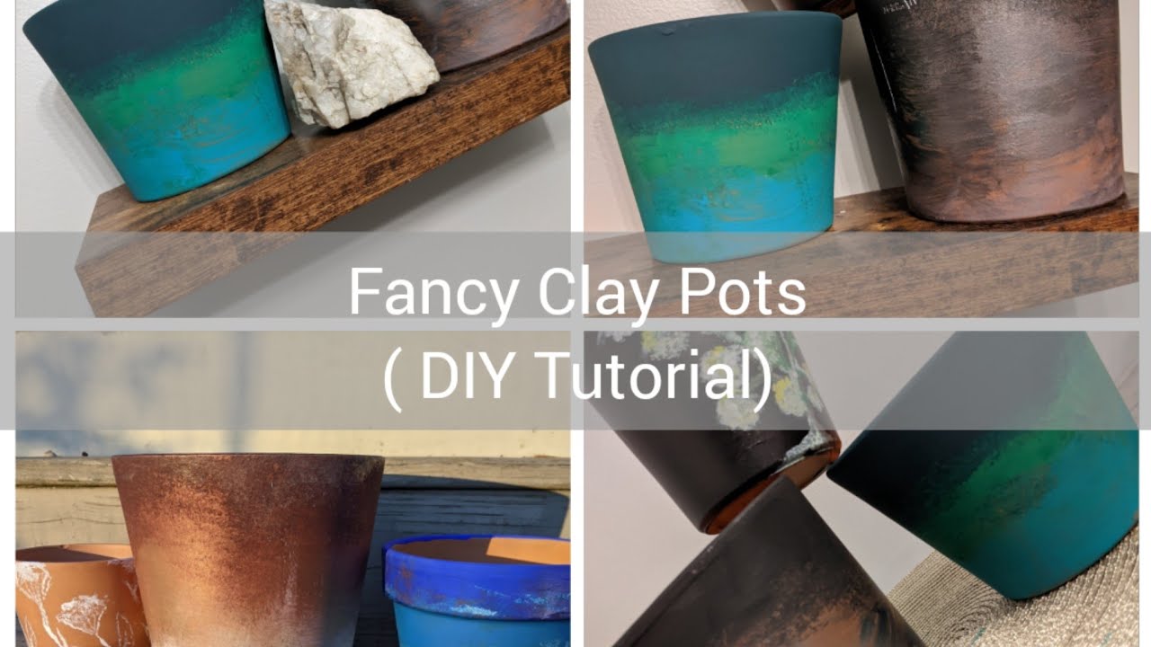 Fancy clay Plant Pots! ( A follow - along, painting tutorial for plant ...