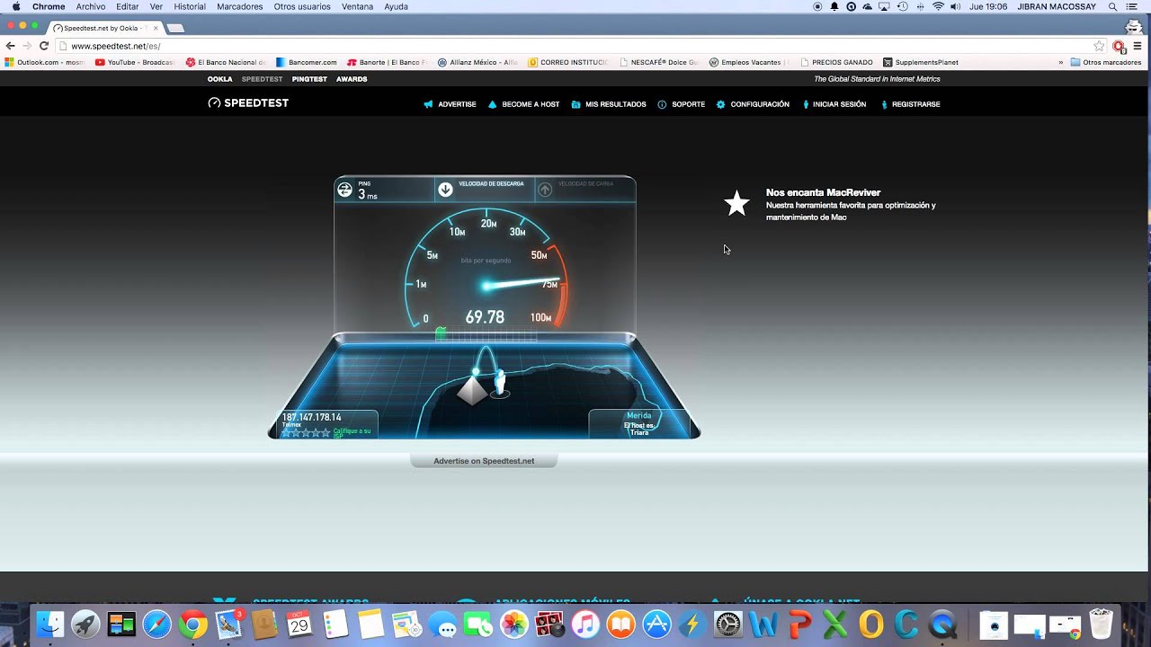FIBRA OPTICA TELMEX 100 Mb - YouTube