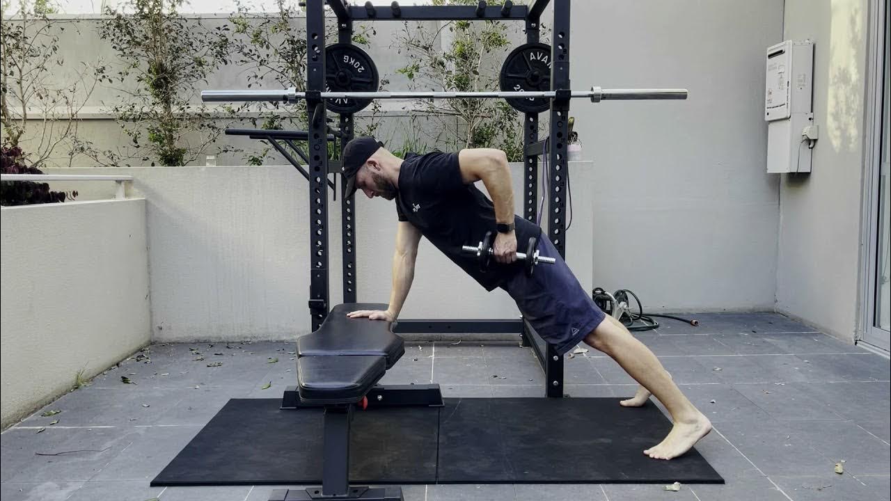 Bench plank DB row - YouTube
