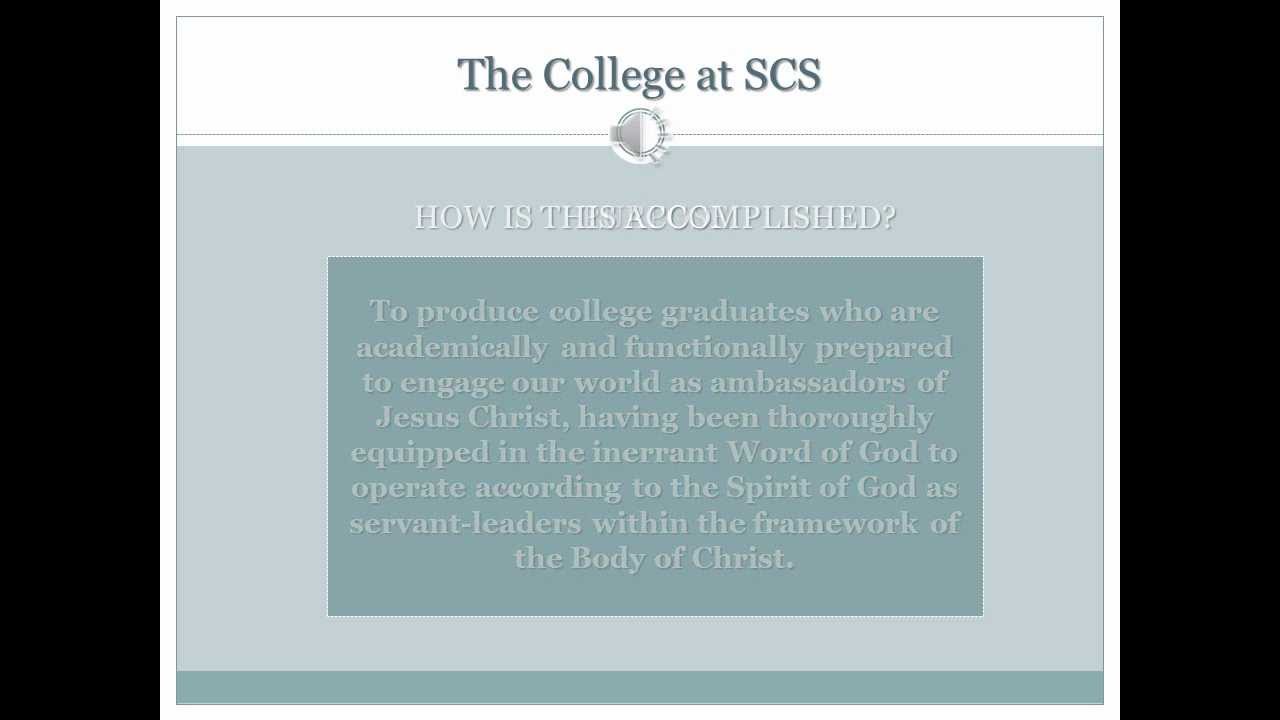 Welcome to The College at SCS - YouTube
