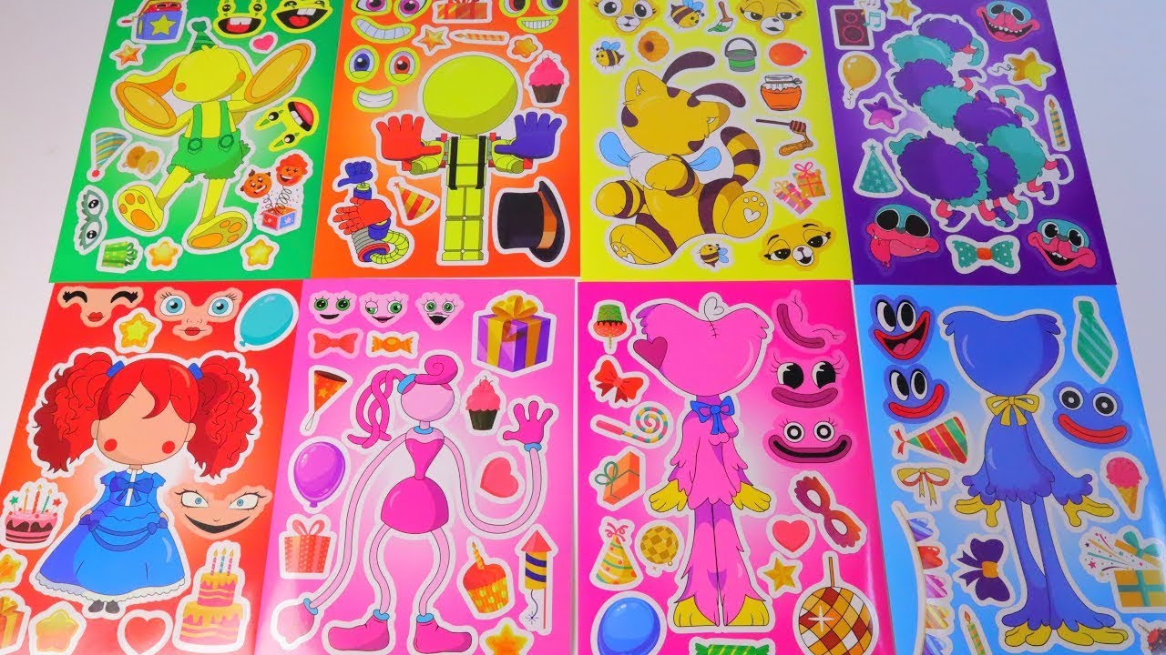 [TOY ASMR] I made a complete POPPY PLAYTIME STICKER BOOK face up ...