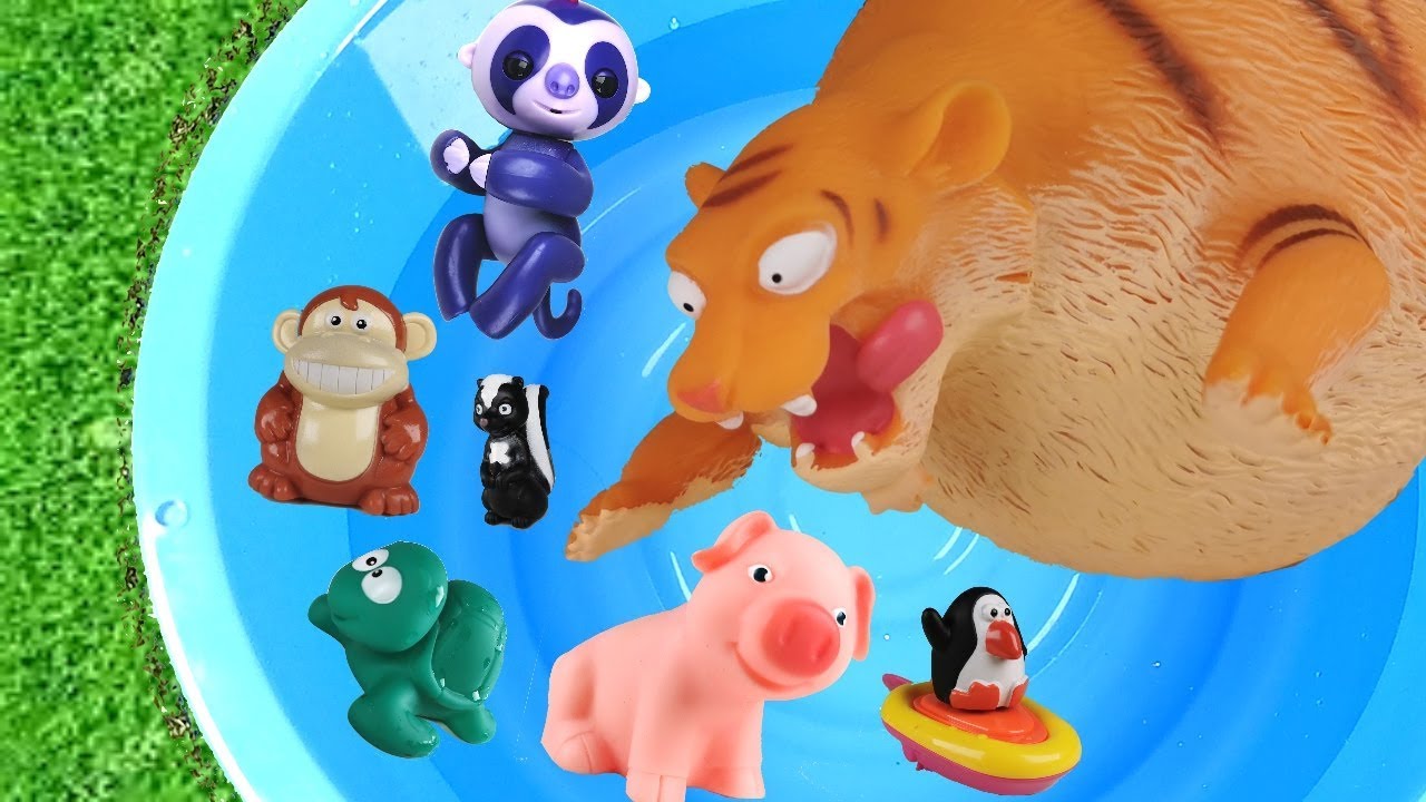 Learn Colors and Names with Zoo Animals and Sea Animal Surprise Toys ...