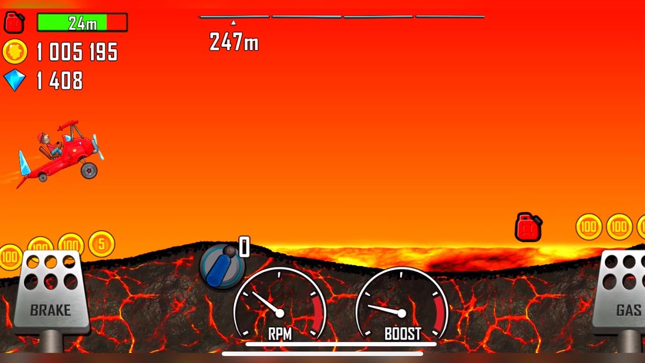 Hill climb volcano vehicle test gameplay - hill climb lava lake new map ...