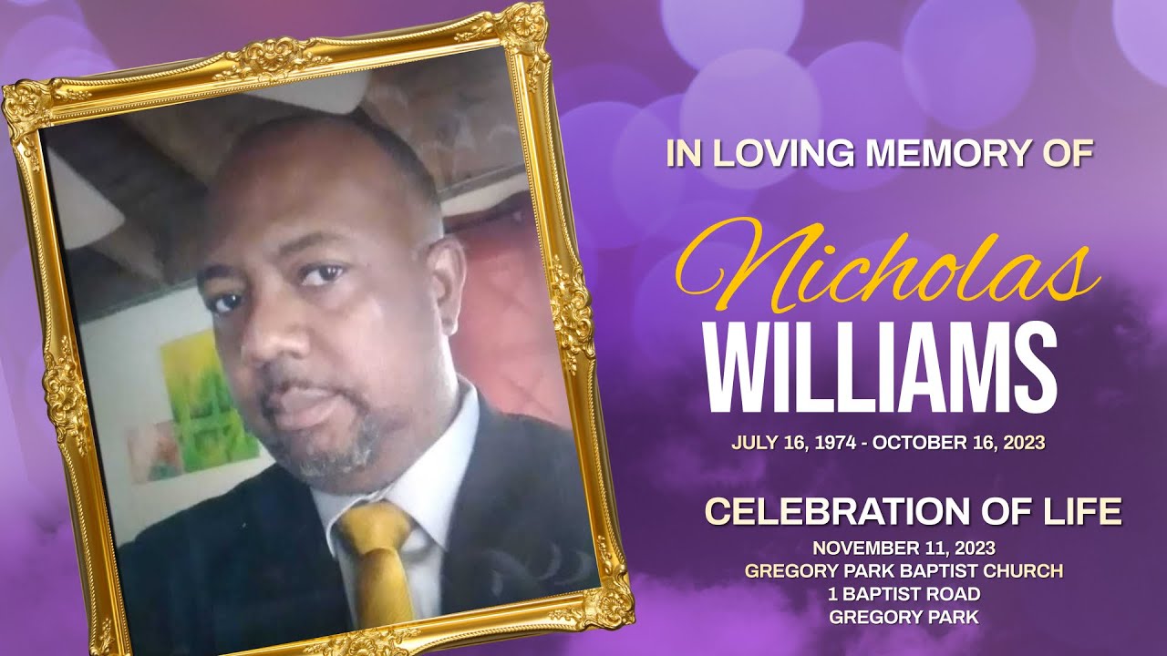 Thanksgiving Service for the Life of Nicholas Williams - YouTube