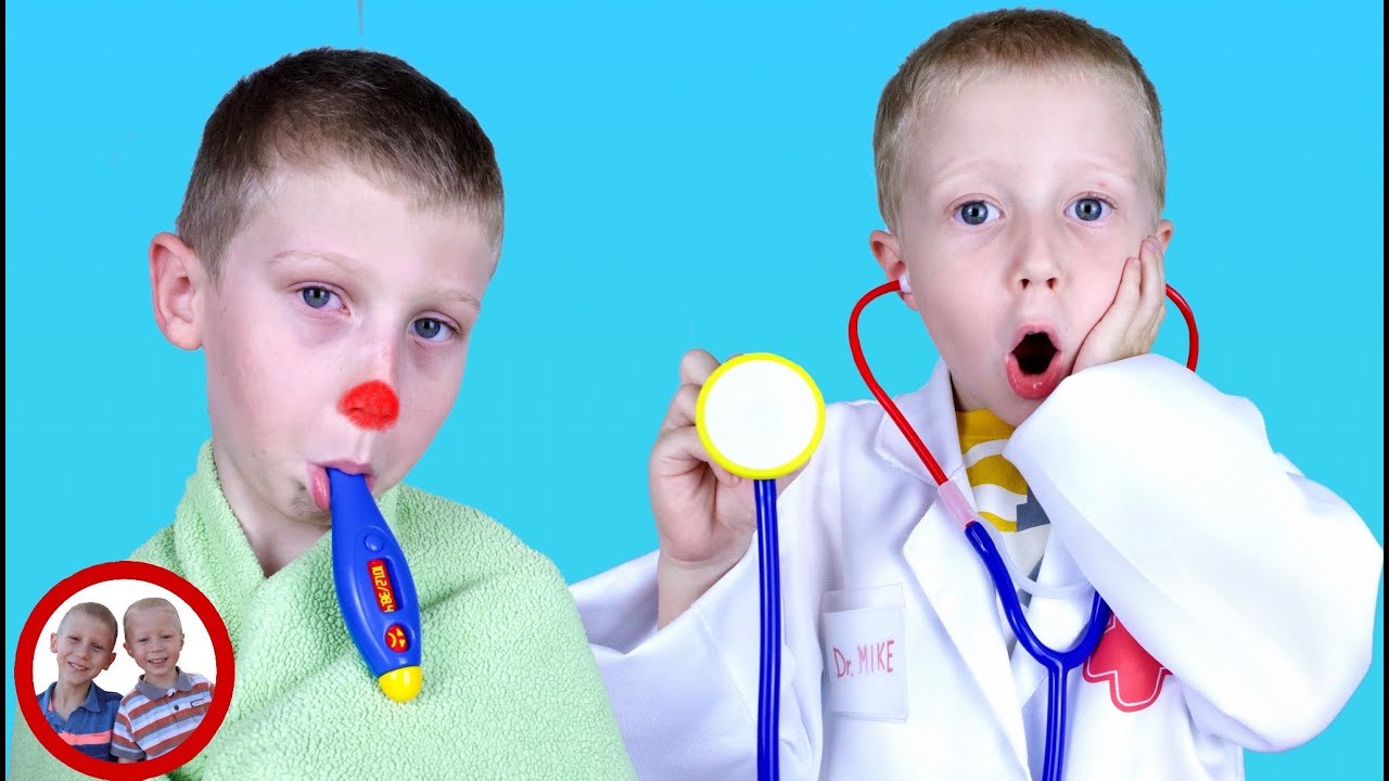 Doctor Set Toys | Jake is Sick !!! | Mike and Jake pretend play ...