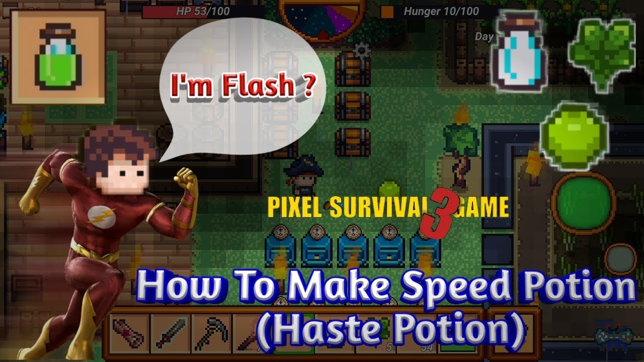 Pixel Survival 3 - How To Make Speed Potion (Haste Potion) - YouTube