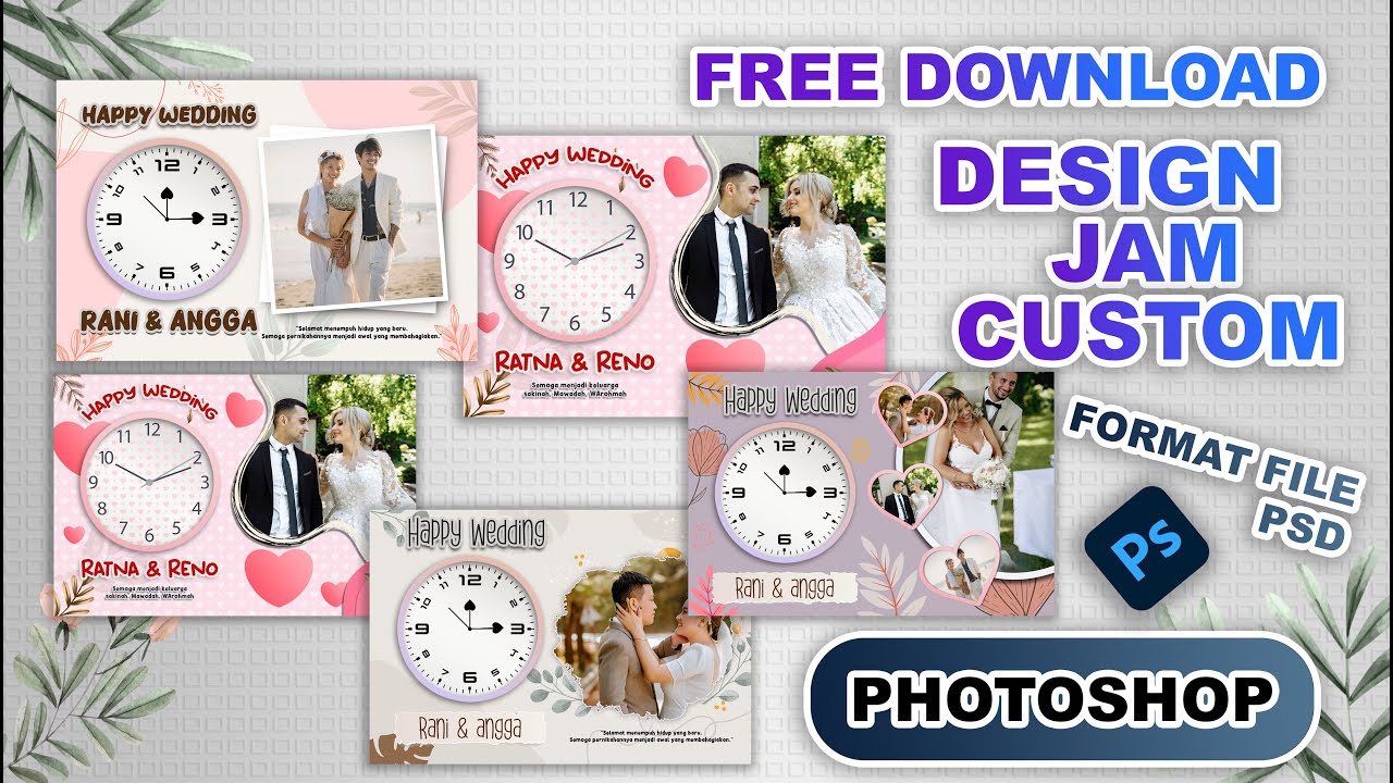Free Download desain Jam custom walldecor-kado foto pernikahan format ...