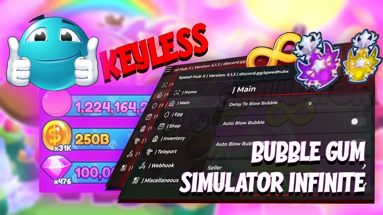 *NO KEY* 🩷NEW Bubble Gum Simuator infinity Script -Autofarm, Auto Huge, Dupe, Auto Sell & More ...