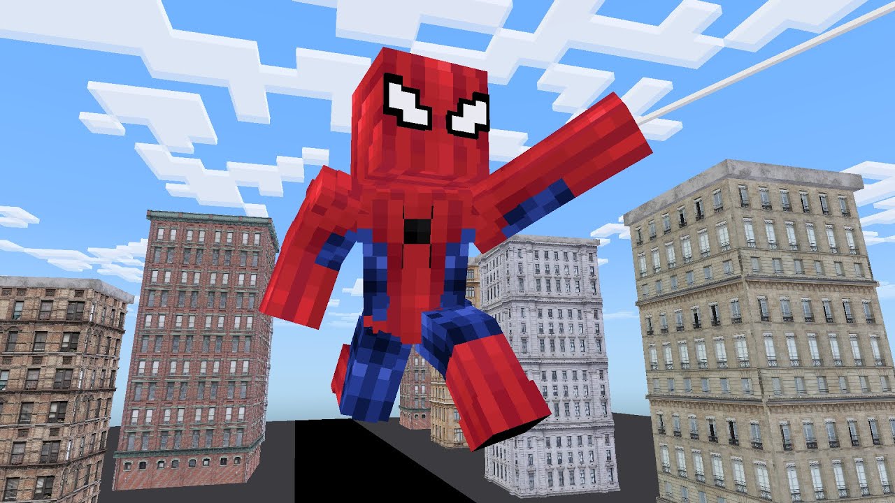 Short Minecraft Spiderman Web Swinging Animation - YouTube