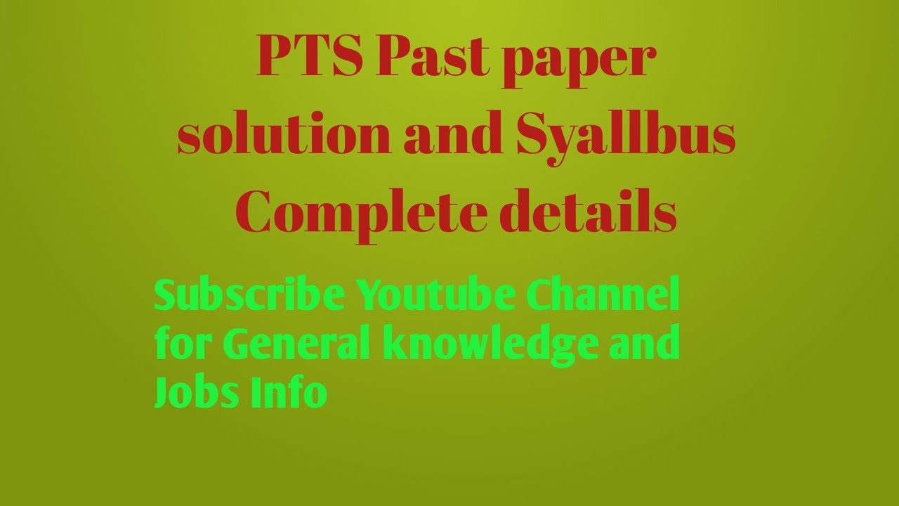 Pts past paper|Pts important question - YouTube