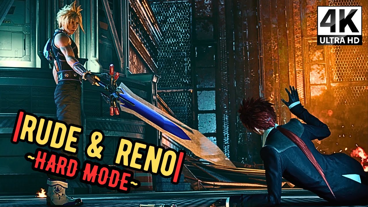 Rude and Reno Double Team Boss Fight FF7 Remake Intergrade PC HARD MODE ...