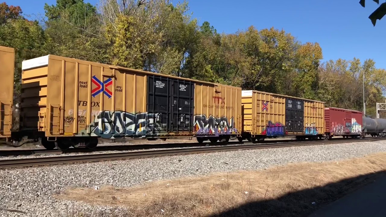 Scrap Train with Tank Car on Flat and Special Load Pass Mecaslin Street ...