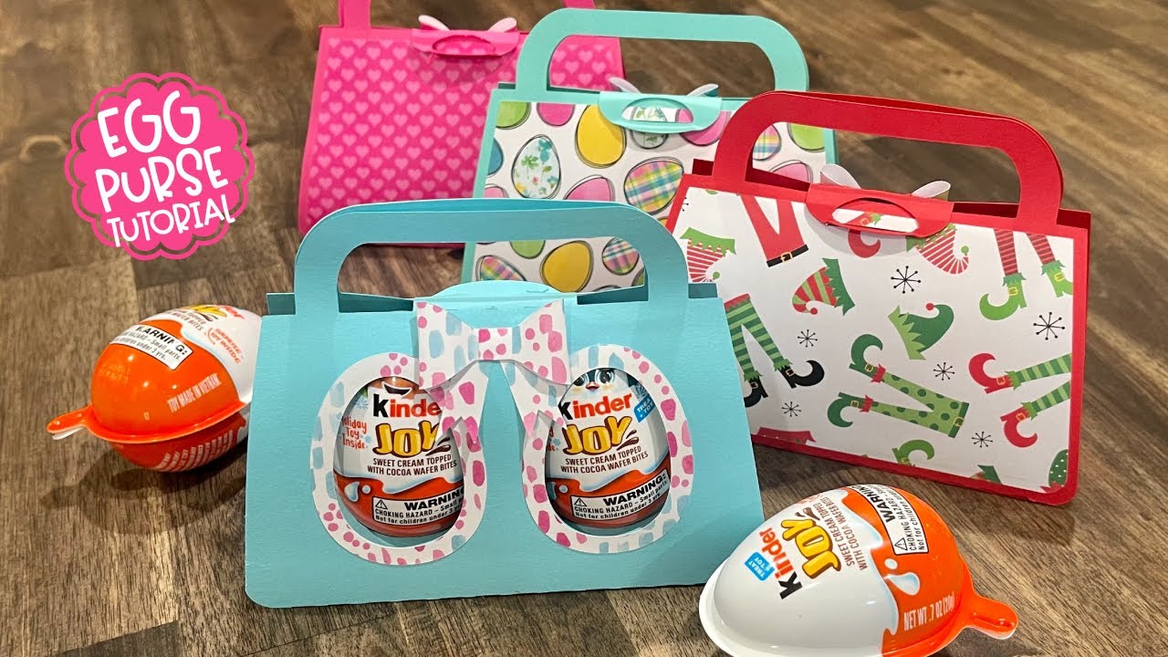 Double Kinder Egg Purse | Cardstock Candy Holder Cricut Tutorial - YouTube