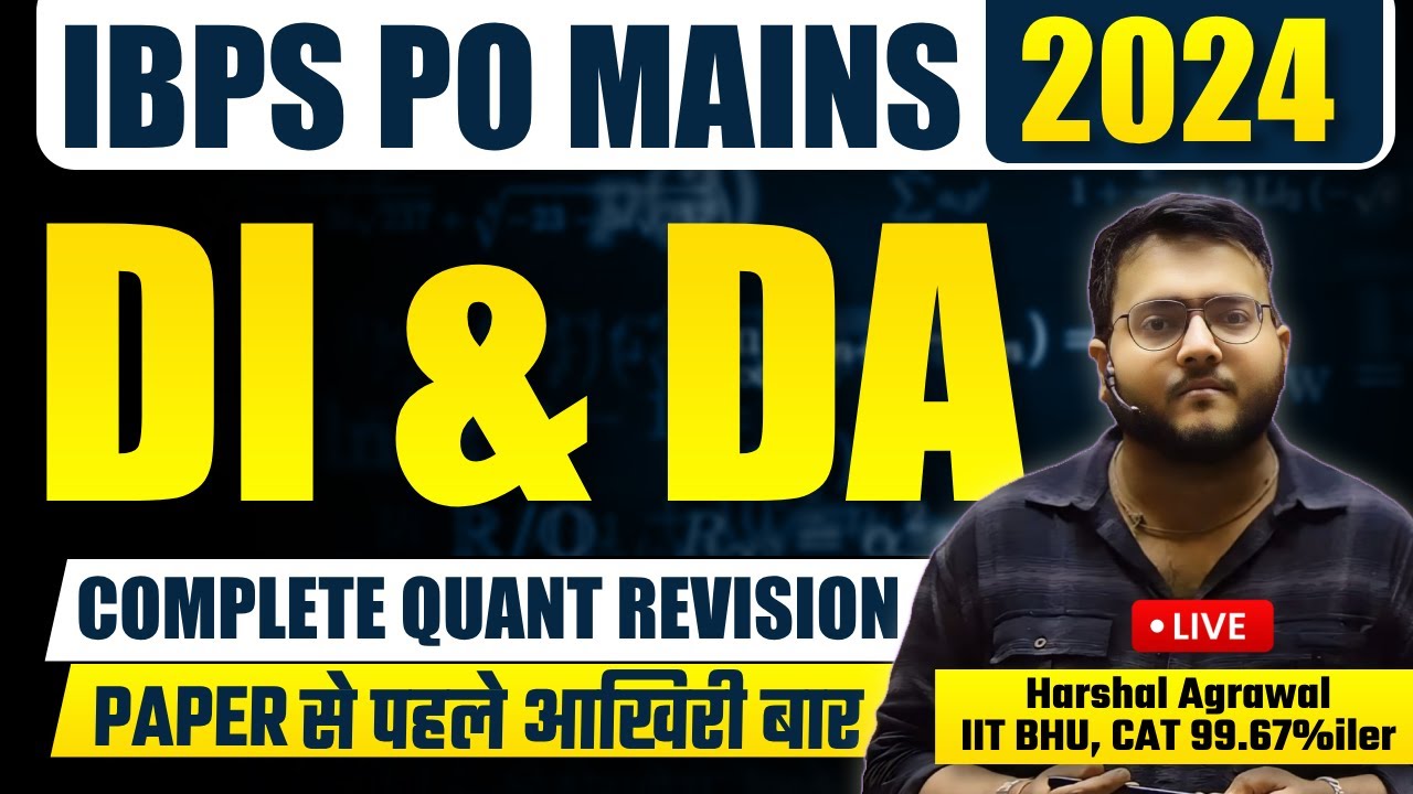 IBPS PO Mains 2024 Quant Paper ! IBPS PO Mains DI, Data Analysis | IBPS ...