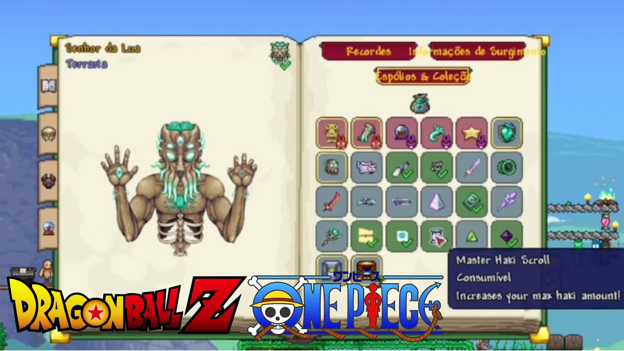 Terraria + mods de One Piece e DBZ - ep14 - YouTube