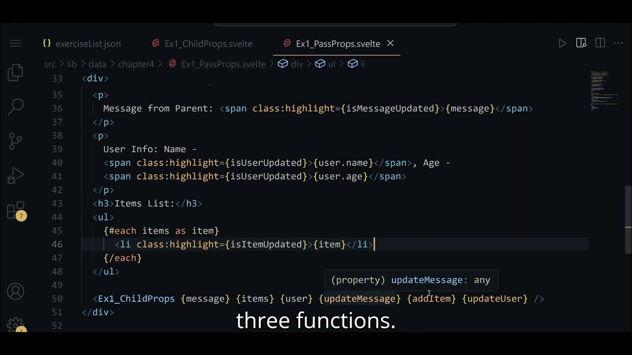 Sizzle Chapter 4 Exercise 1 Pass Props - YouTube