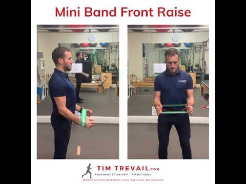 How to perform a Mini Band Front Raise | Shoulder Stability - YouTube