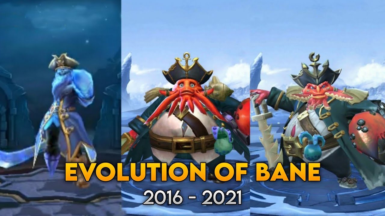 BANE EVOLUTION IN MOBILE LEGENDS | BANE 2016 - 2021 | MLBB OLD VS NEW ...