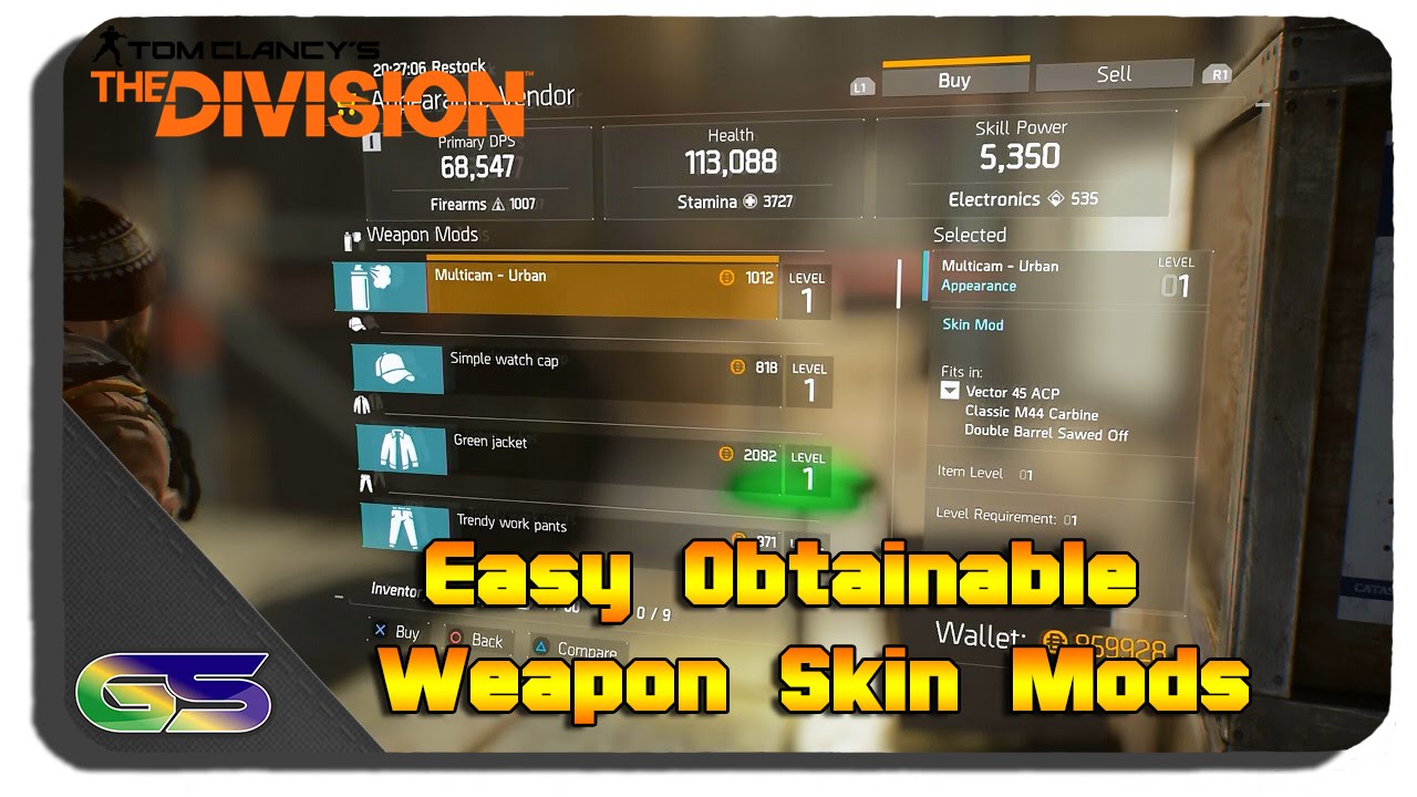 The Division - How to Easily Get Weapon Skin Mods - YouTube