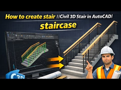 How to cr stair ||Civil 3D Stair in AutoCAD| staircase #design #3dmode ...