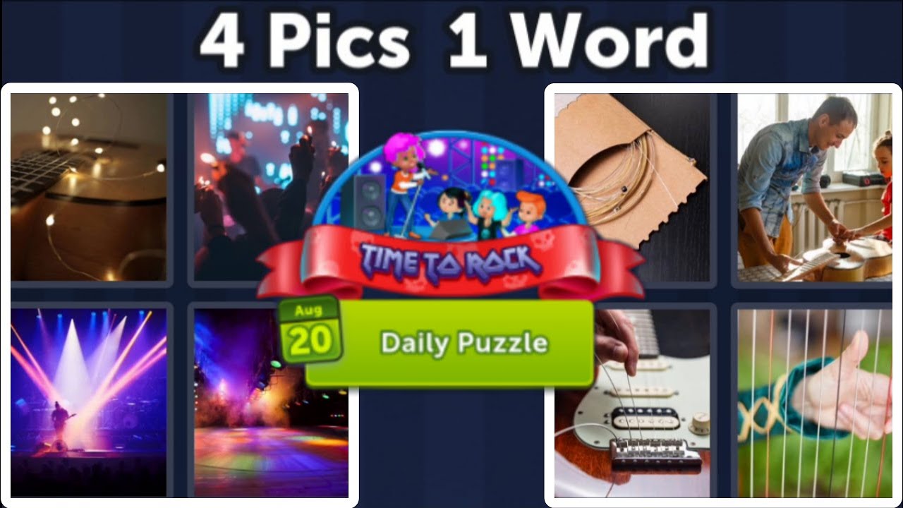4 Pics 1 Word Daily Puzzle August 20, 2023 Time To Rock, Levels 5211 ...