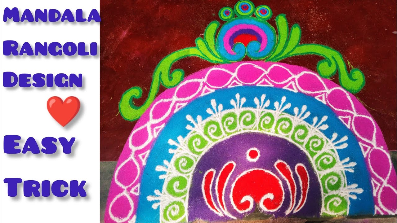 mandala rangoli video ️|| easy rangoli design || rangoli tutorial for ...