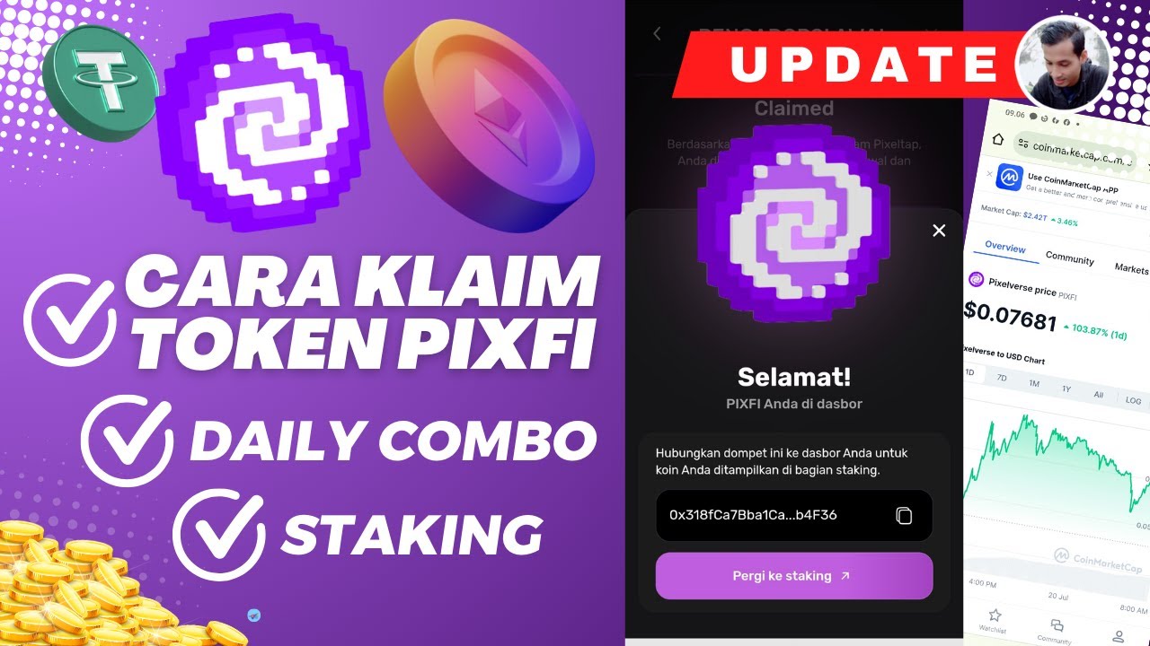 ☑️ CARA KLAIM TOKEN PIXFI PIXELTAP DAN STAKING PADA DAHSBOARD ...