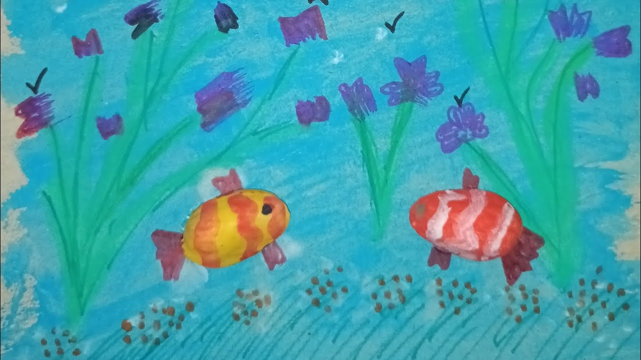 Creative drawing using pista shells /Step by step drawing - YouTube