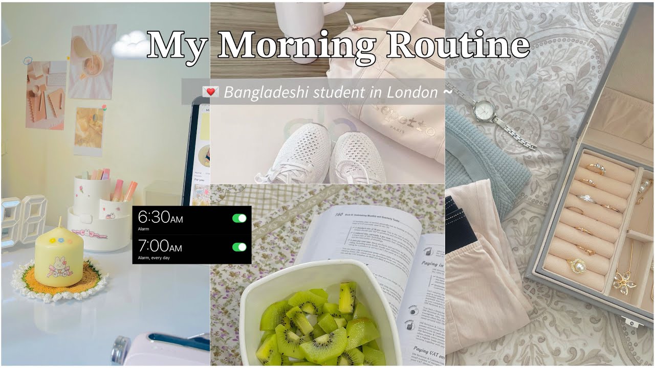 🌥️ 7 AM Morning Routine | daily habits - gym, work, study etc🌷 ...