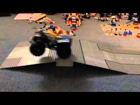 Lego wind up car jump 1 - YouTube
