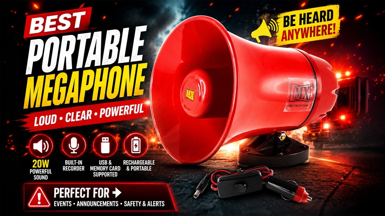 20 Watts Megaphone with Recorder USB Memory Card Input for AMBULANCE ...